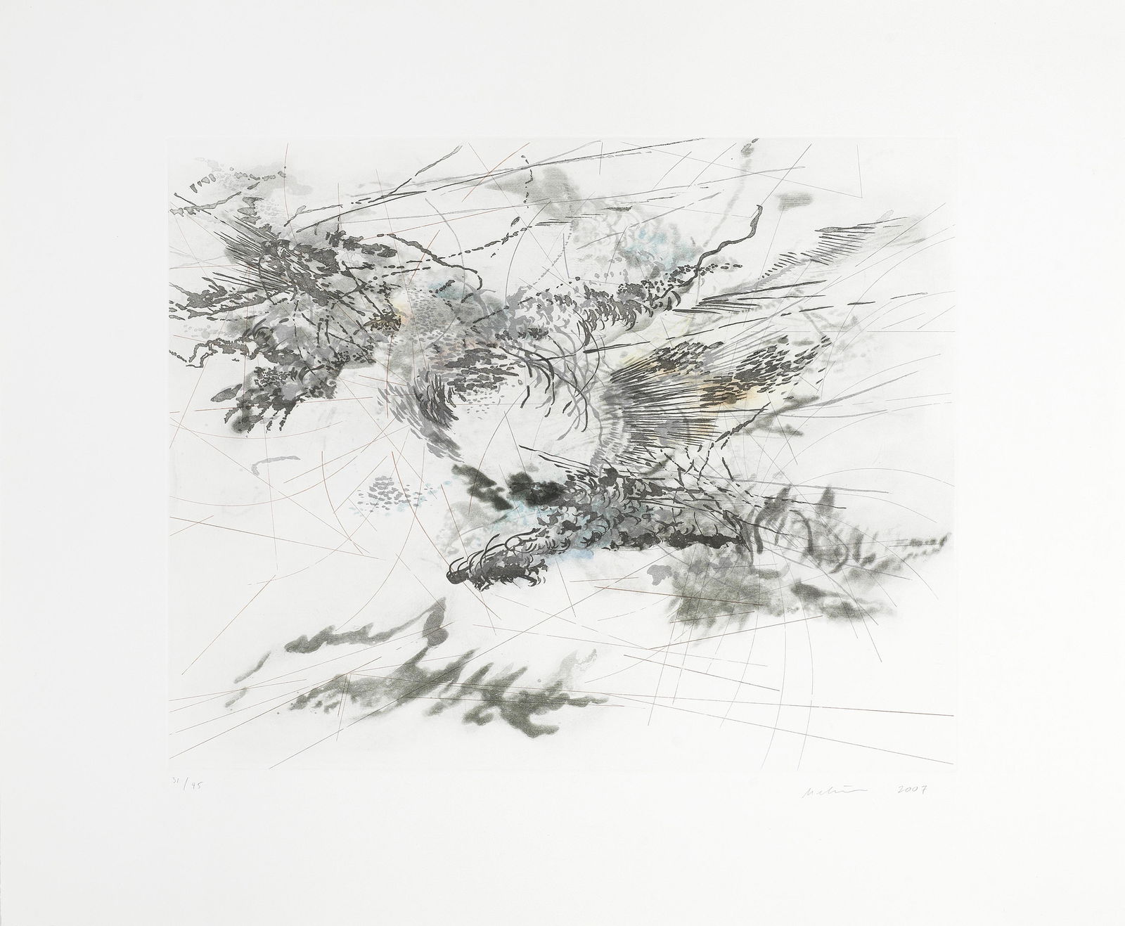 Julie Mehretu (American, born 1970) Refuge Etching and aquatint printed ...