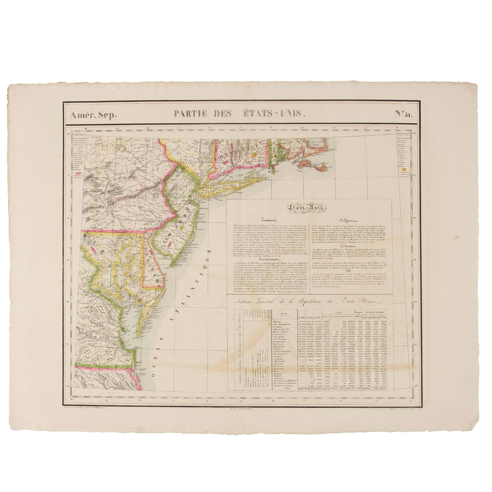 VANDERMAELEN, PHILIPPE. 1795-1869. 10 maps of America from volume IV ...