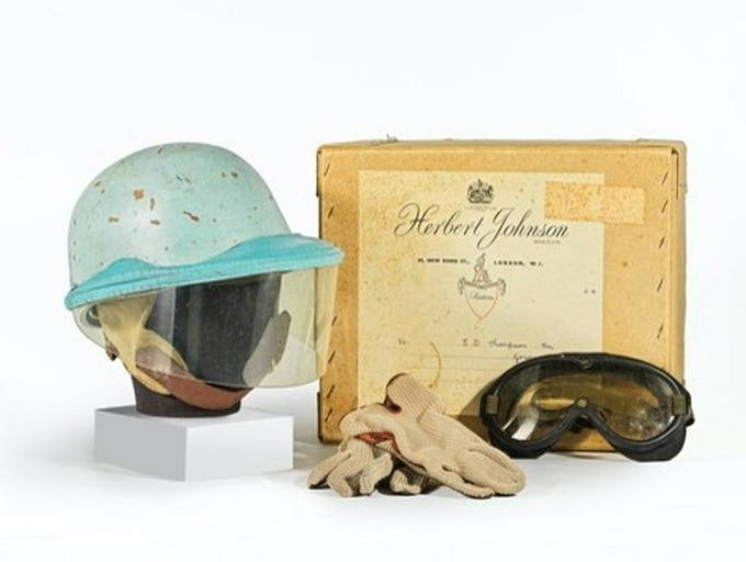 Herber Johnson Helmet Of Racing Driver Eric Thompson (1919 2015) Size ...