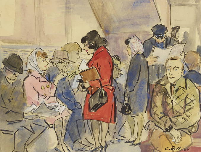 Cecil Crosley Bell (1906-1970) Scenes from the Staten Island Ferry (a ...