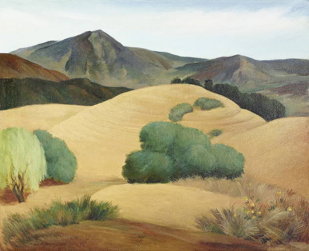 Frode Nielsen Dann (1892 1984) Golden Hills 20 X 25 In. Framed 28 X 33 In.