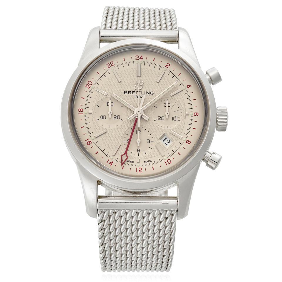 Breitling. A Limited Edition Stainless-steel Automatic Dual-time ...