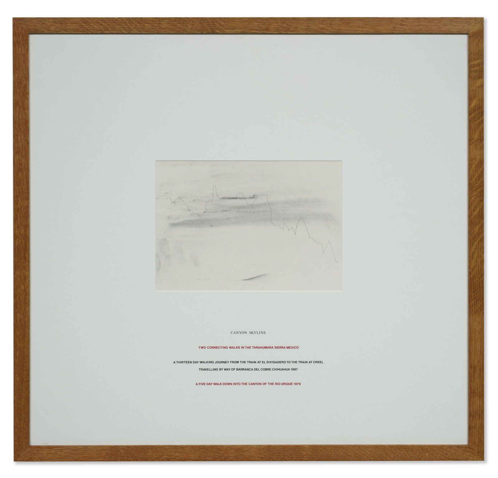 Hamish Fulton (n. 1946) Canyon Skyline 1987