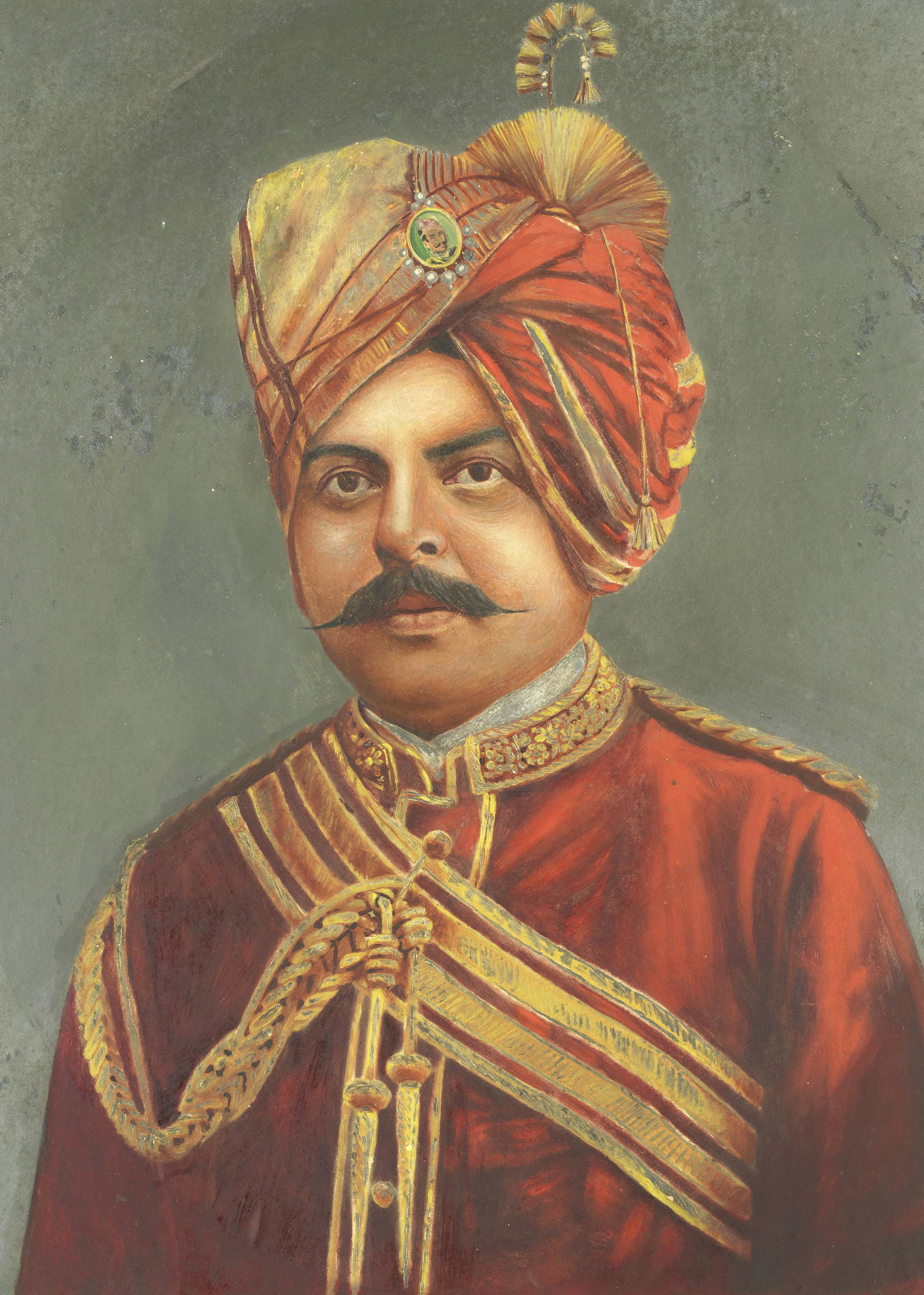 India - Princely Ruler Portrait Of An Unidentified Princely Ruler, Head ...