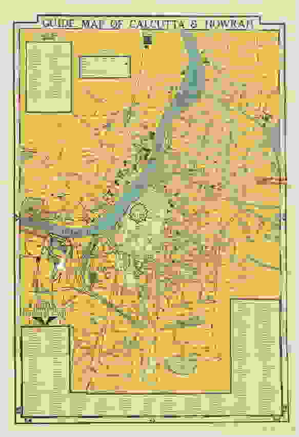 Calcutta And Bengal - Maps. Guide Map Of Calcutta & Howrah, Calcutta, C ...