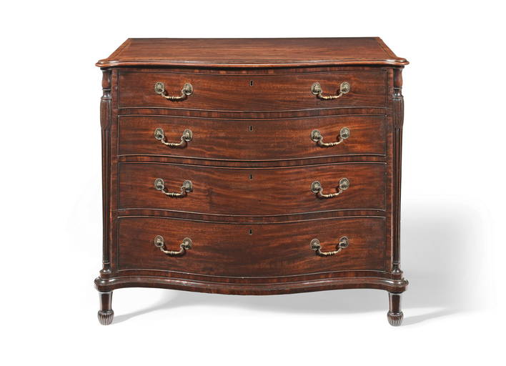 A George Iii Mahogany Serpentine Commodeattributed To Mayhew And Ince ...