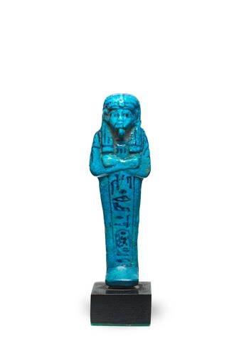 An Egyptian Bright Blue Glazed Faience Shabti Of The High Priest Of ...