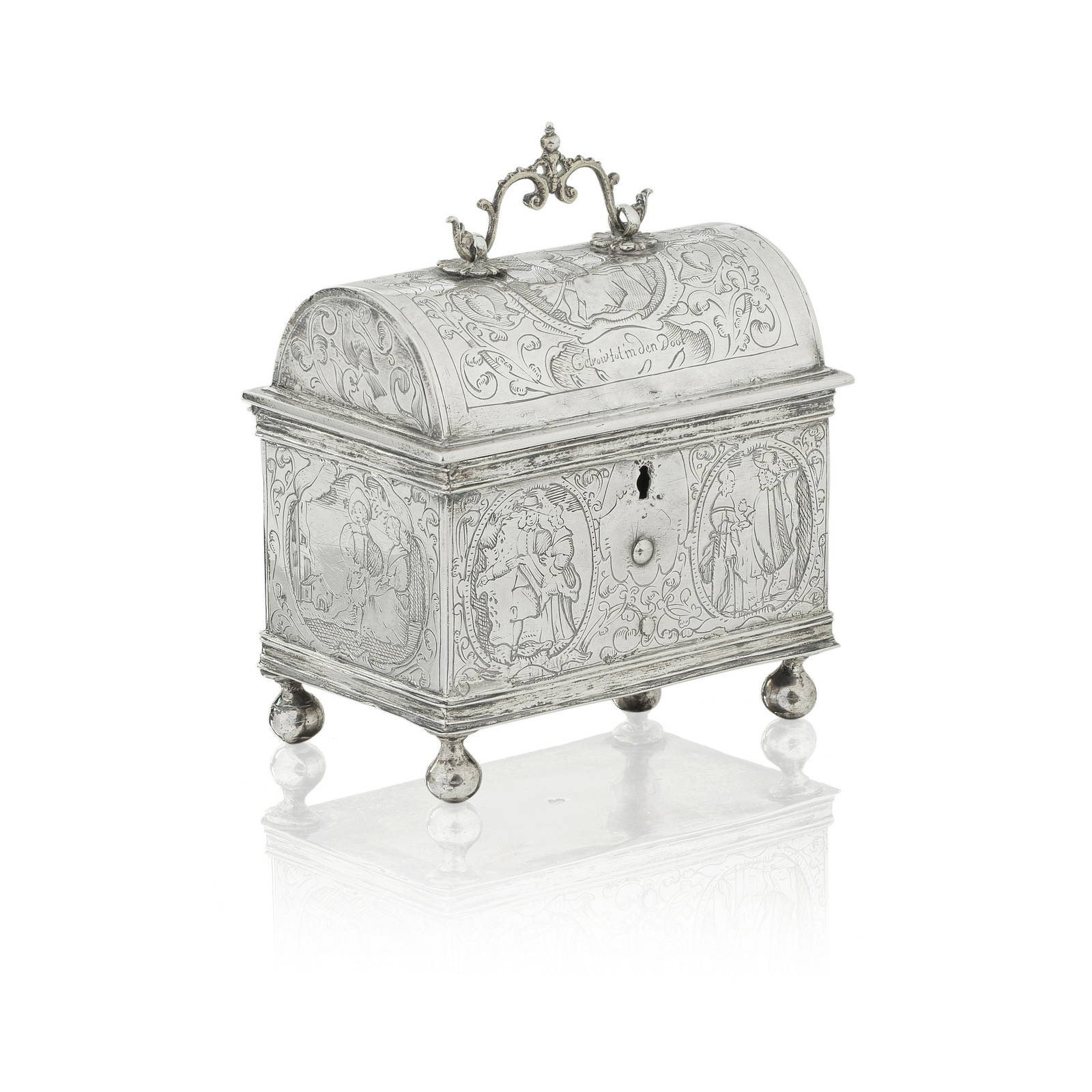A Dutch Silver Marriage Casket, Knottekistje 17th Century, Unmarked ...
