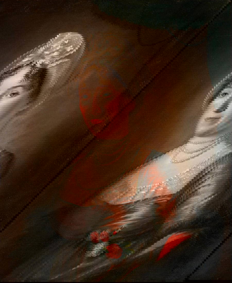 Joseph Sutton (british, 1762-1843) Portrait Of An Elegant Lady Framed ...