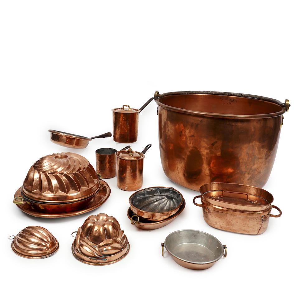 Fifteen Assorted Copper Kitchen Items Auction