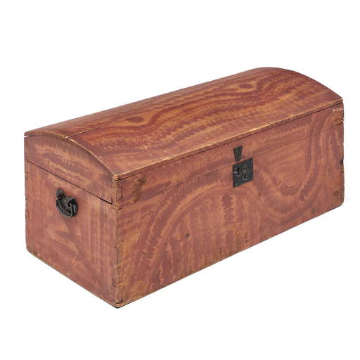 Putty Painted Dome Top Chest, America, Mid 19th Century.