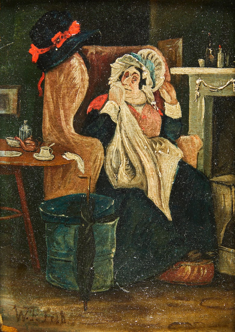 A Portrait Of Mrs. Gamp. Oil On Board, 260 X 350 Mm, Signed At Lower ...