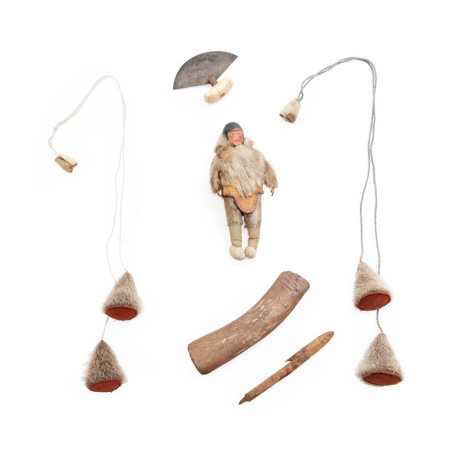 An Eskimo Doll And Toy Bola Ht. Of Doll 6 1/2, Lg. Of Yo-yos 22, Lg. Of ...