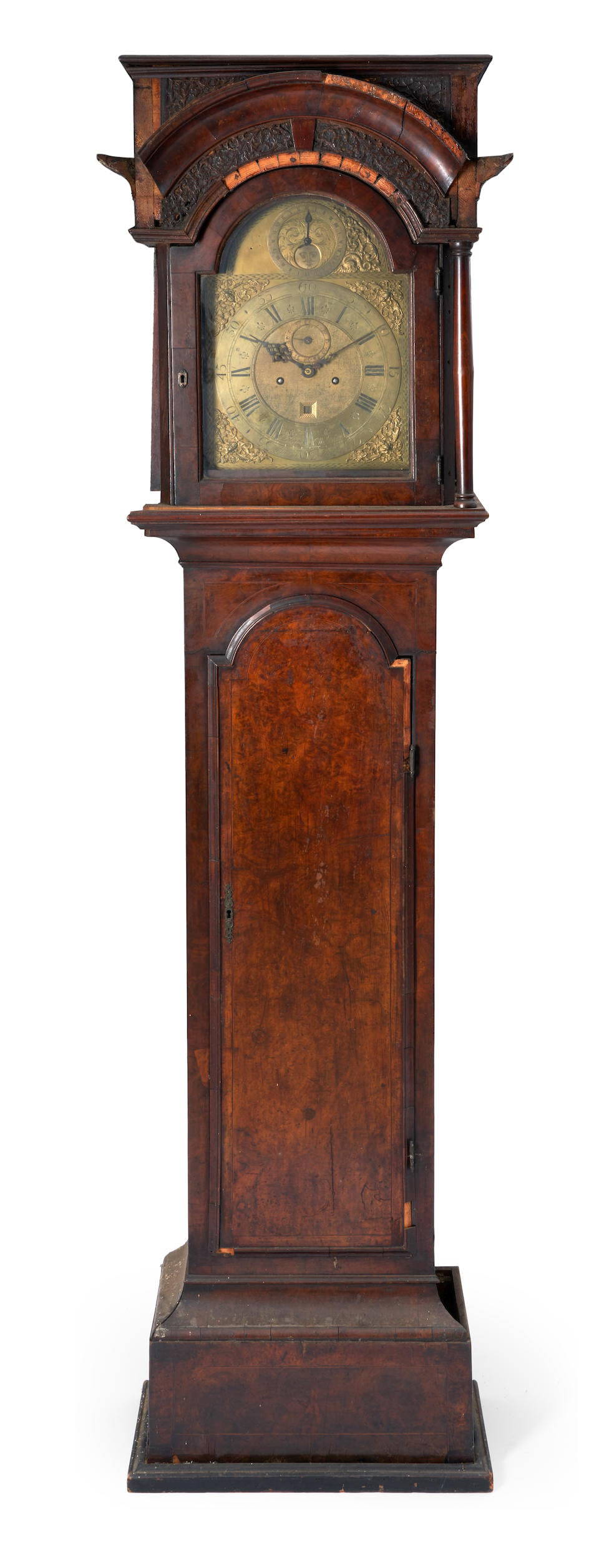 William Wright (d. 1719) Burlwood-veneer Tall Case Clock Auction