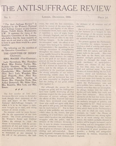 Anti Suffrage Review The Anti Suffrage Review, Nos. 1 48 Bound In 1 Vol ...
