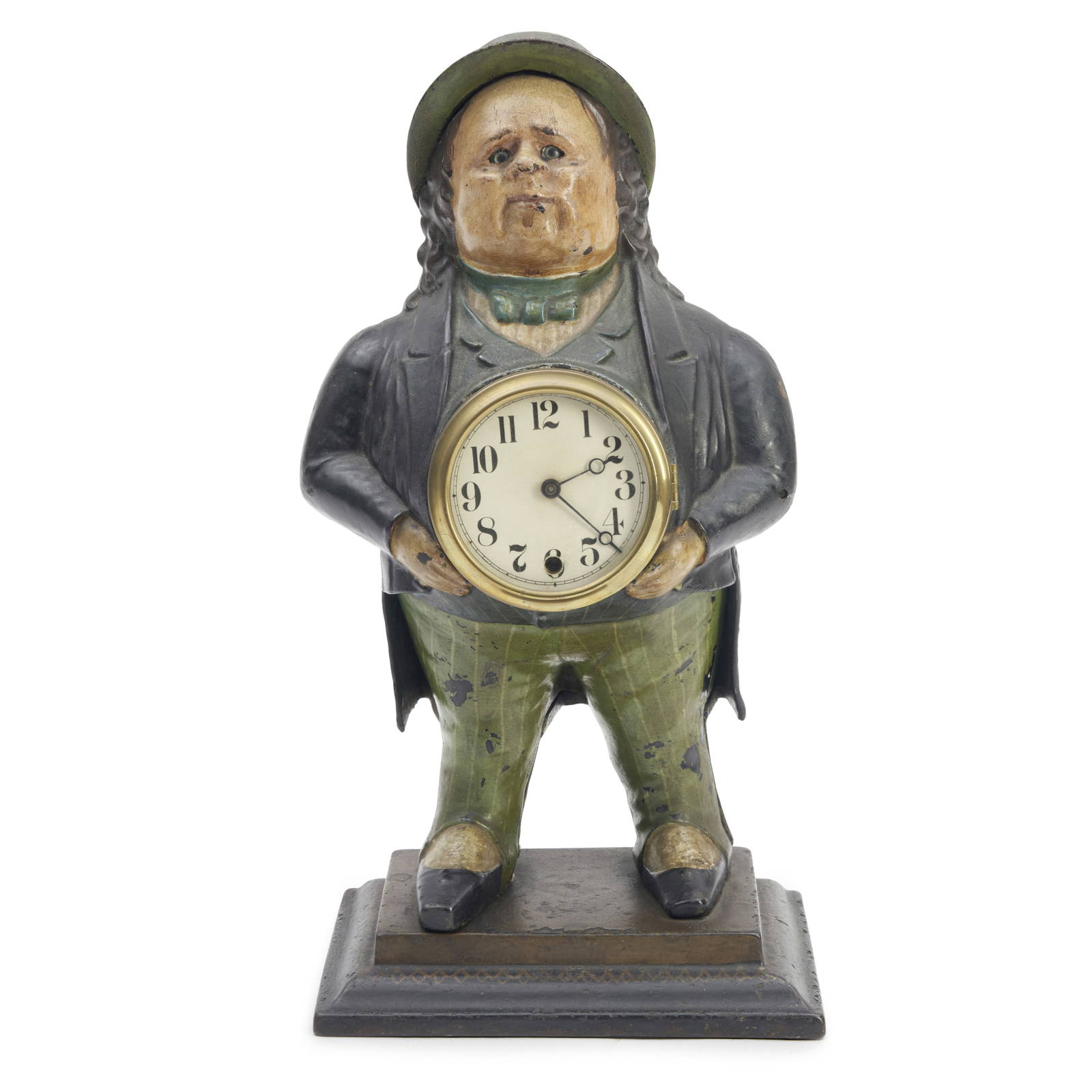 Polychrome Painted Cast Iron 'john Bull' Blinking Eye Clock, Bradley ...