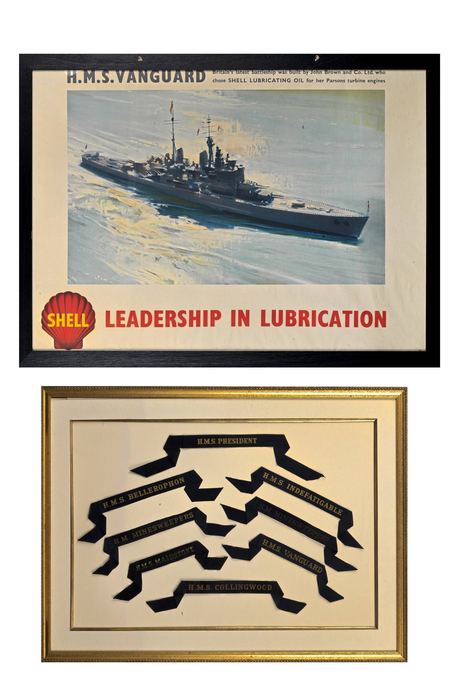 A Shell Hms Vanguard 'leadership In Lubrication' Poster, ((2)) Auction