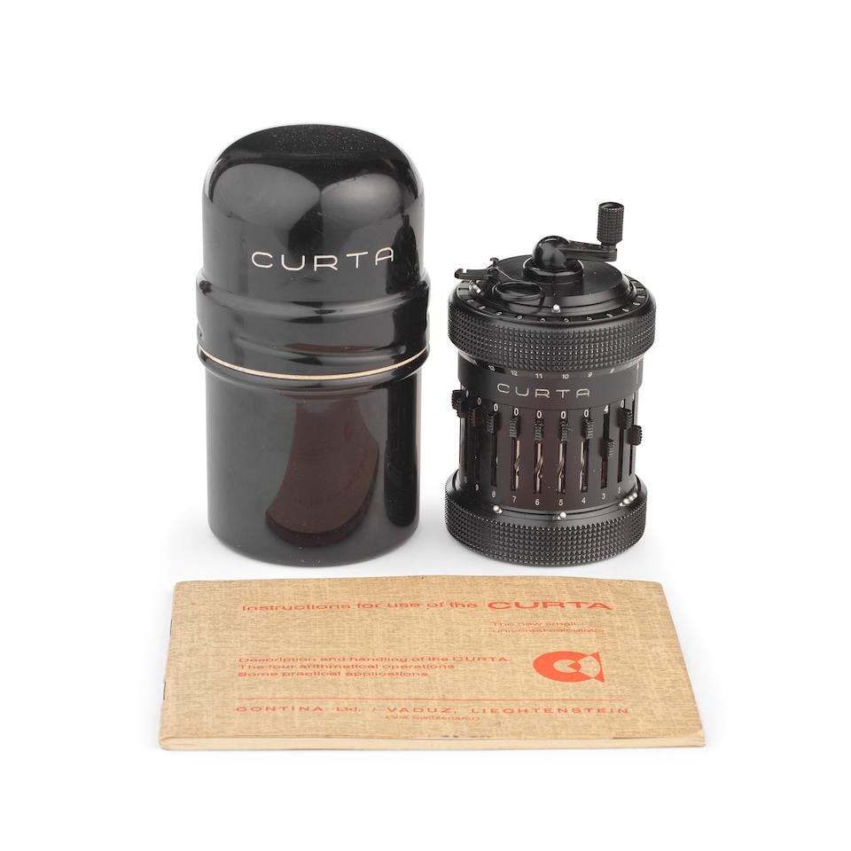 A Large Curta Type Ii Calculator With Instruction Manual, Liechtenstein ...