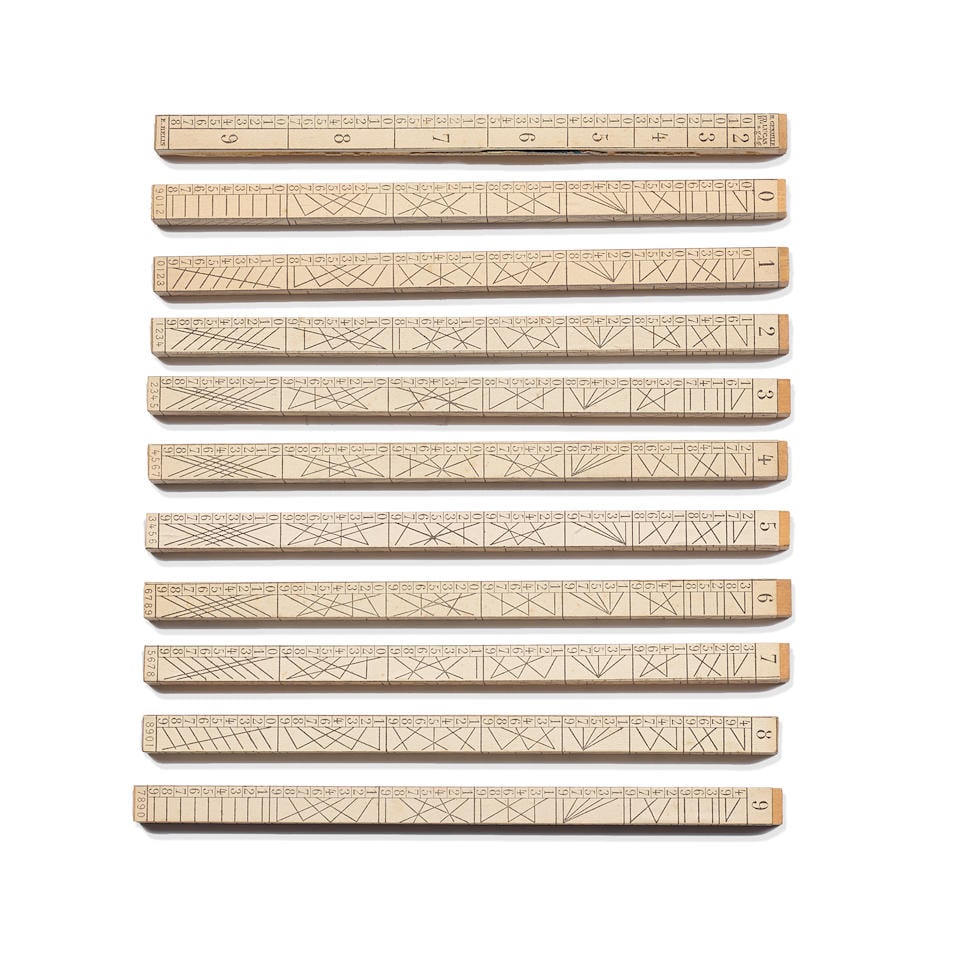 A Rare Set Of Genaille-lucas Calculating Rules, French, Late 19th ...