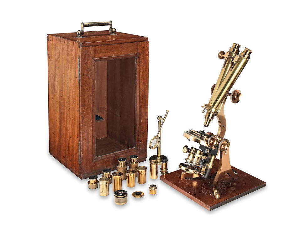 A Henry Crouch Brass Binocular Compound Microscope, English, Circa 1880 ...