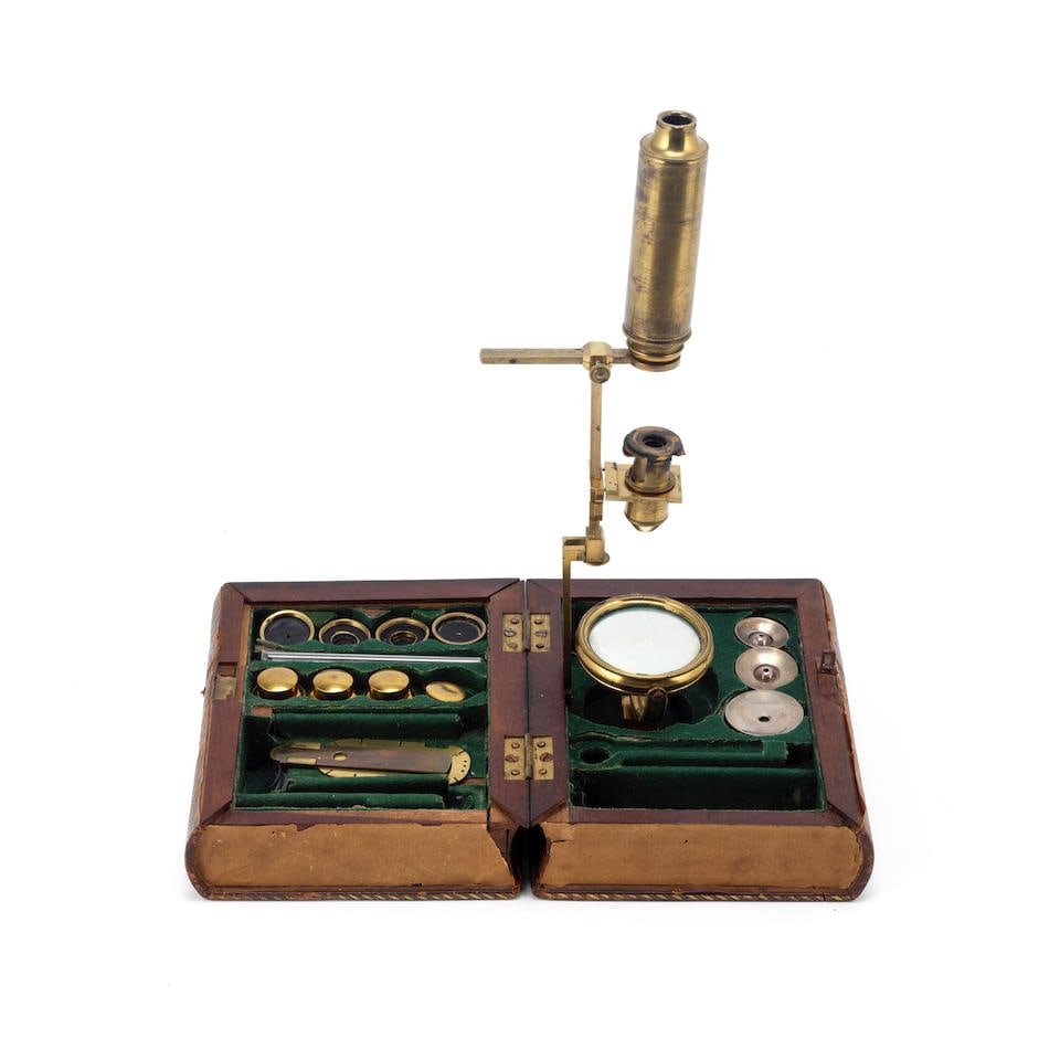 A Rare James Ayscough Book Form Simple/compound Microscope, English ...