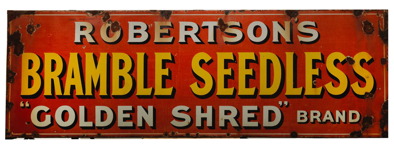 A Robertson's Bramble Seedless 'golden Shred' Brand Enamel Advertising ...