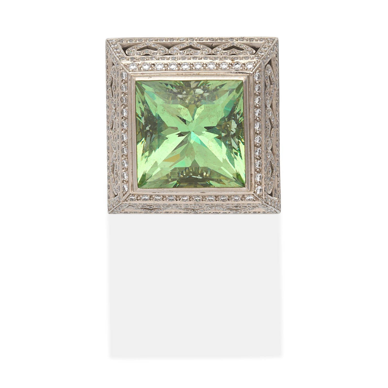 Theo Fennell: Green Beryl And Diamond 'trellis' Ring, Auction