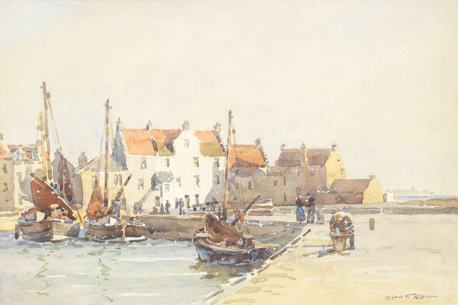 Robert Weir Allan Rsa Rws Rsw (british, 1852-1942) Pittenweem Harbour ...