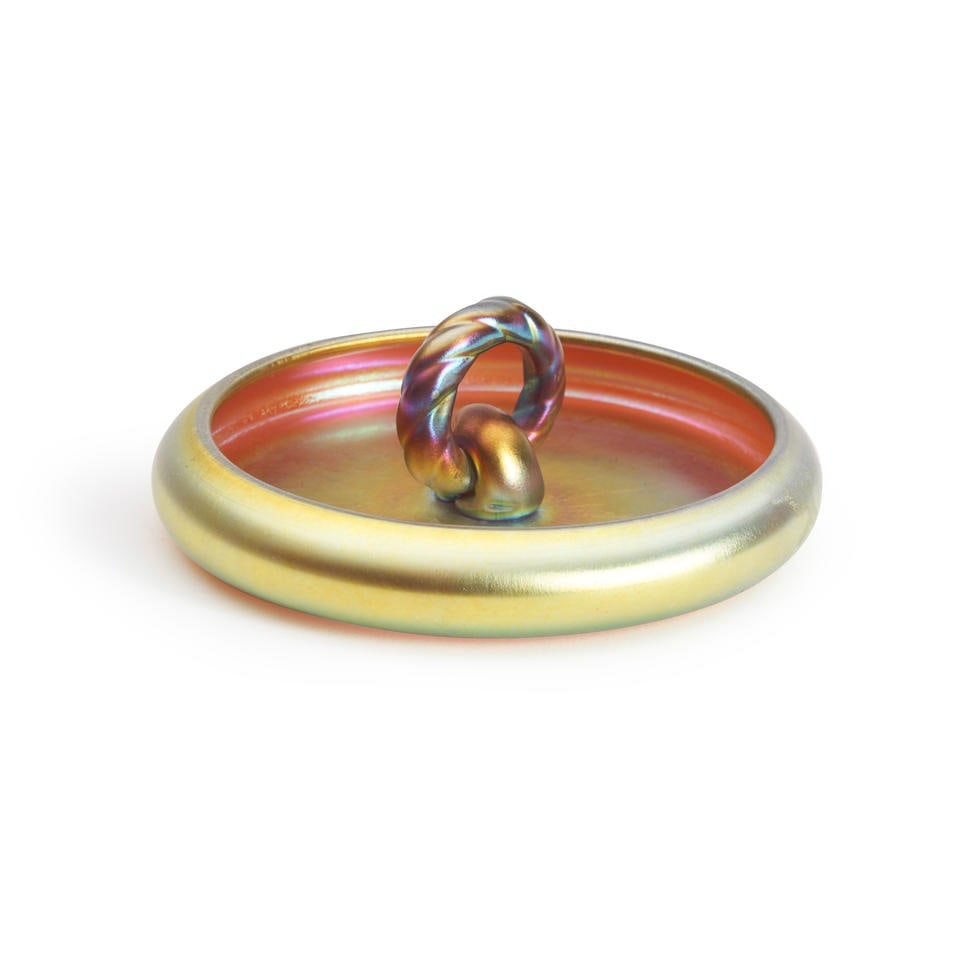 Steuben Gold Aurene Glass Ring Stand, Corning, New York, Early 20th ...