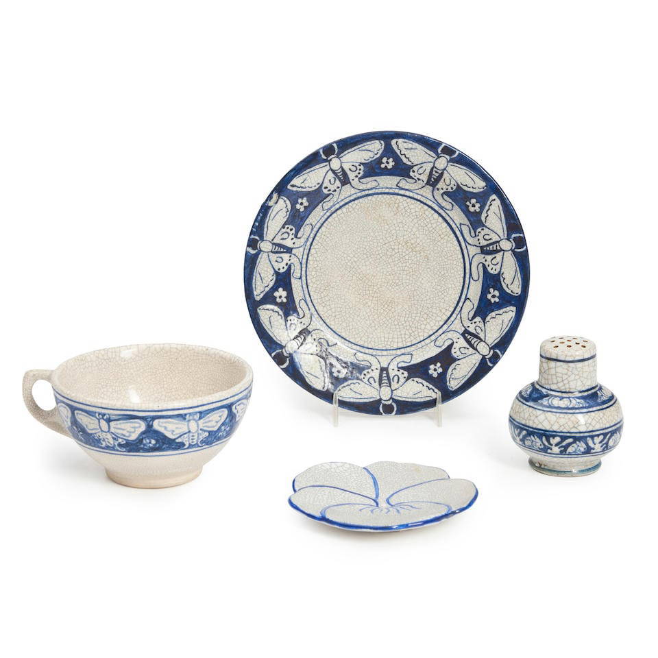 Four Pieces Of Dedham Pottery, Dedham, Massachusetts, 1896-1943, Pansy ...