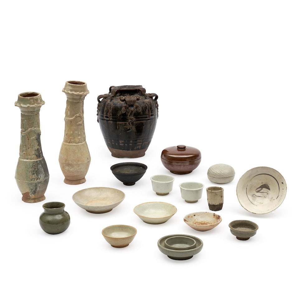 Eighteen Chinese Pottery Vessels And Dishes Auction