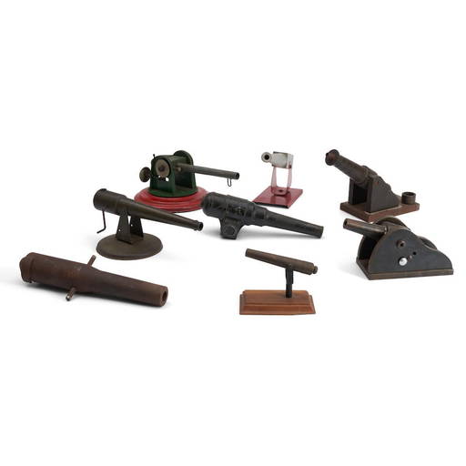 Eight Cast Iron Toy Cannons