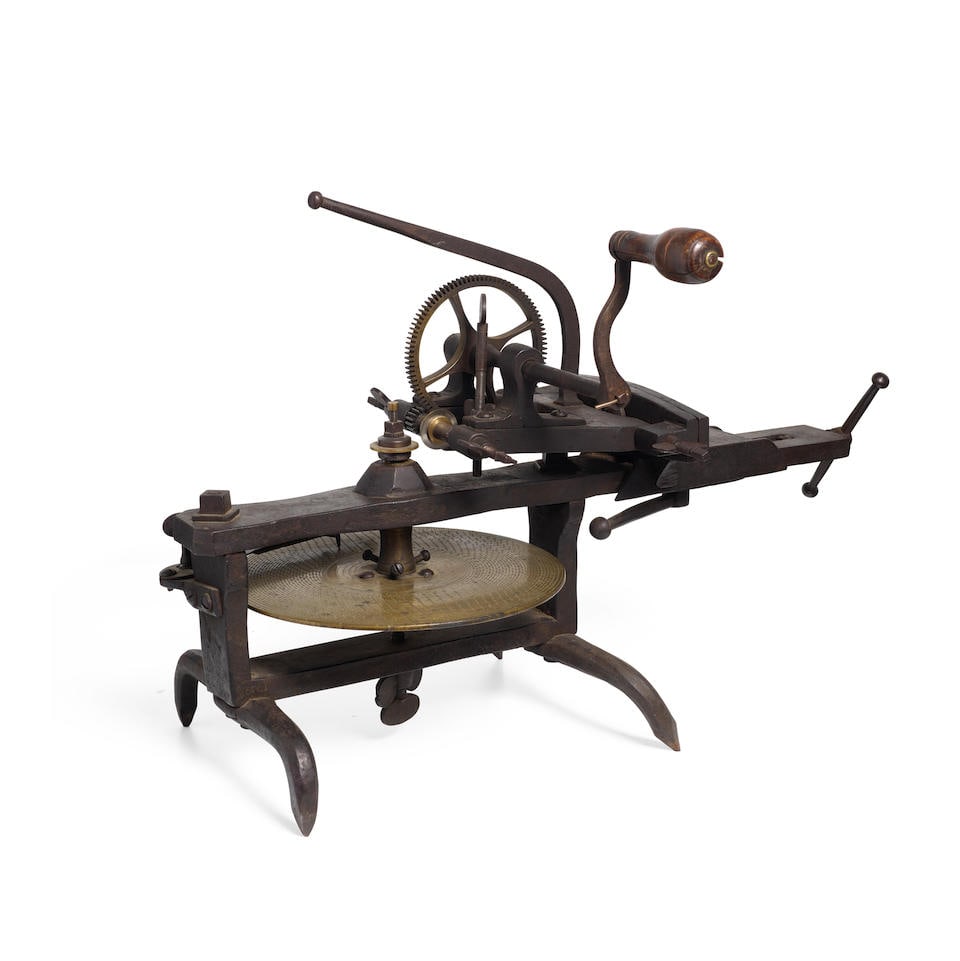 A Brass, Steel And Wrought Iron Wheel Cutting Engine Thomas Green ...