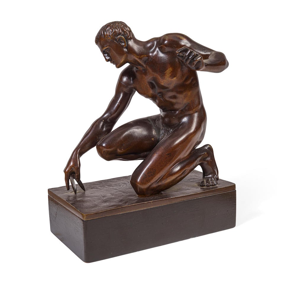 A German Patinated Bronze Figure Of Archimedes Or Architectgeorges ...