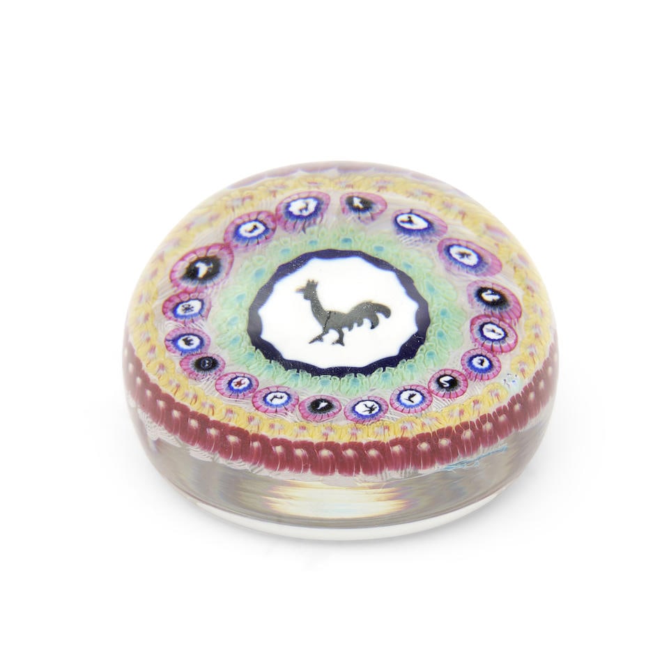 A Baccarat Crystal Paperweight With Millefiori Design Auction