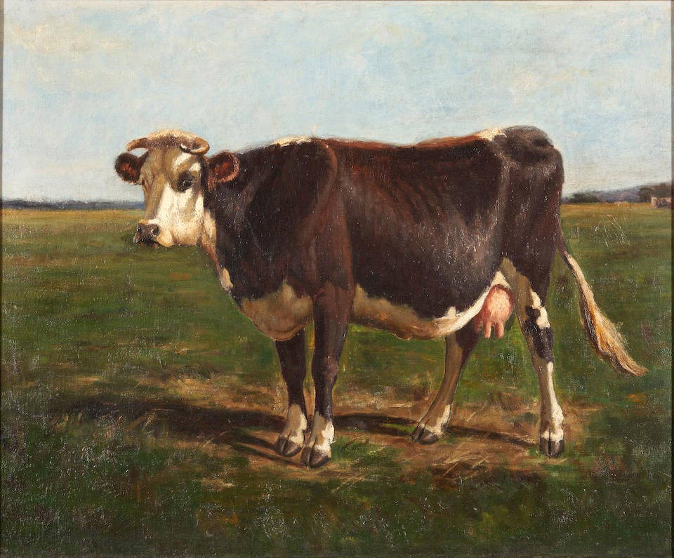 Wilbur Lansil (american, 1855-1897) Cow At Pasture Auction