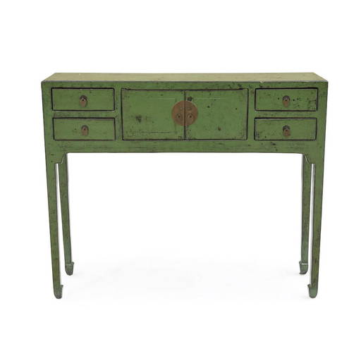 Chinese Green Painted And Lacquered Console Table