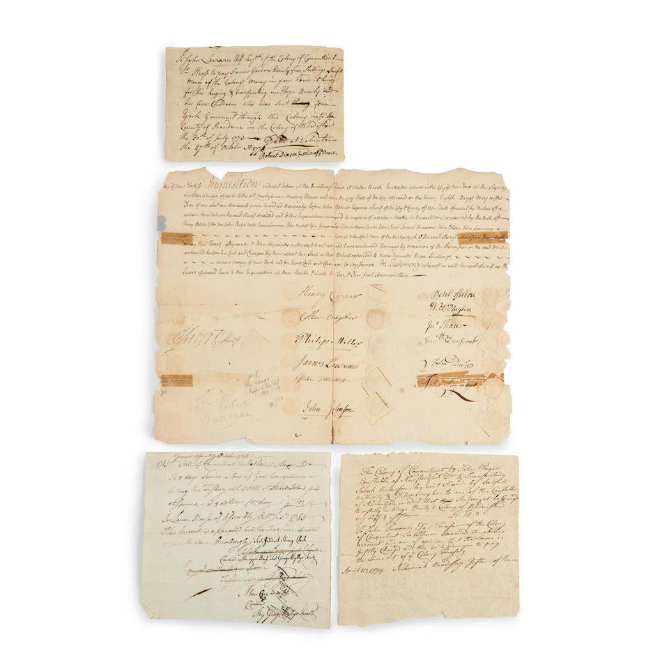American Documents. Four Early American Documents. Auction