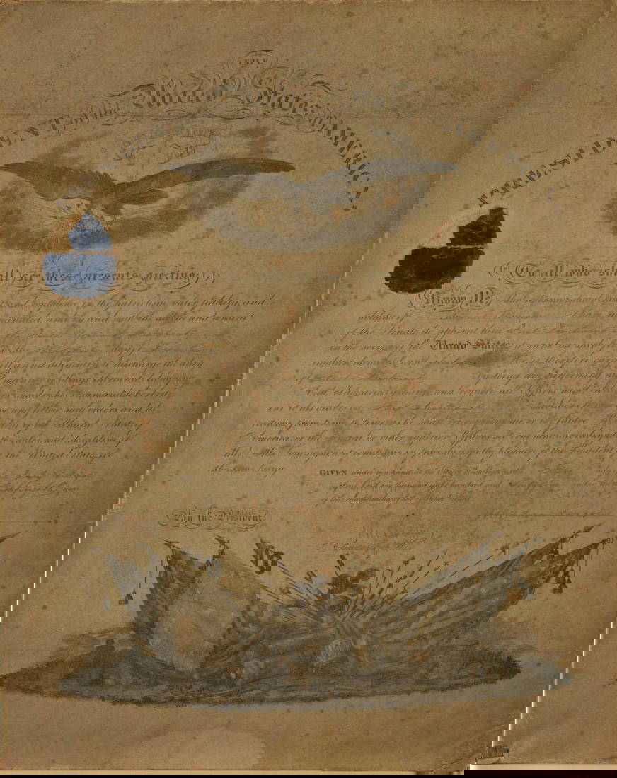 Lincoln, Abraham. 1809-1865. Signed Commission. Auction