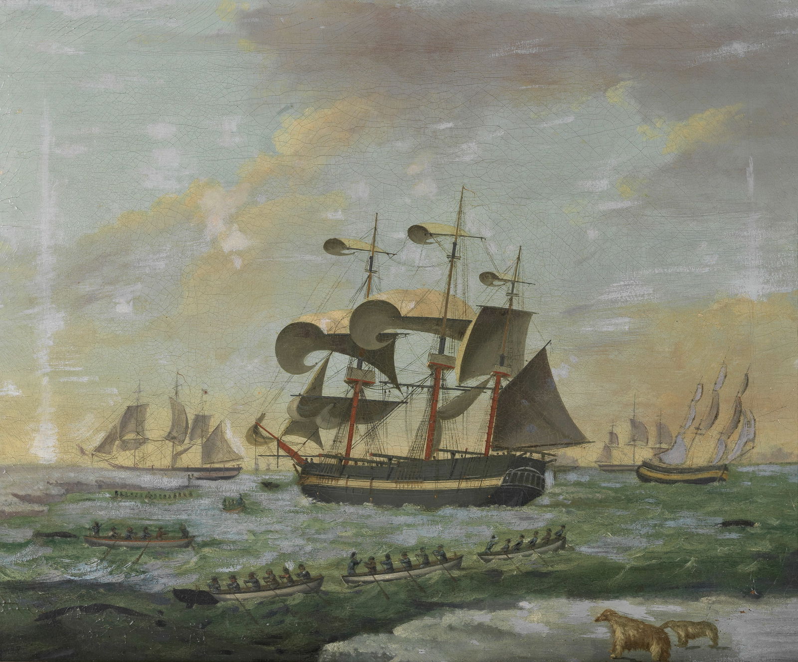 English School, Early 19th Century A Whaling Scene Believed To Depict ...