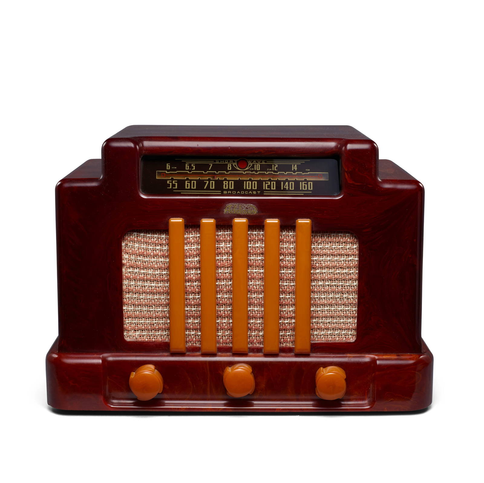 Addison Model 5 Radio1940burgundy Catalin With Butterscotch Grille And ...
