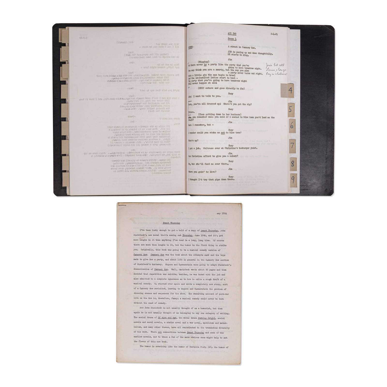Steinbeck's Working Copy Of Pipe Dream. Steinbeck, John. 1902-1968 ...