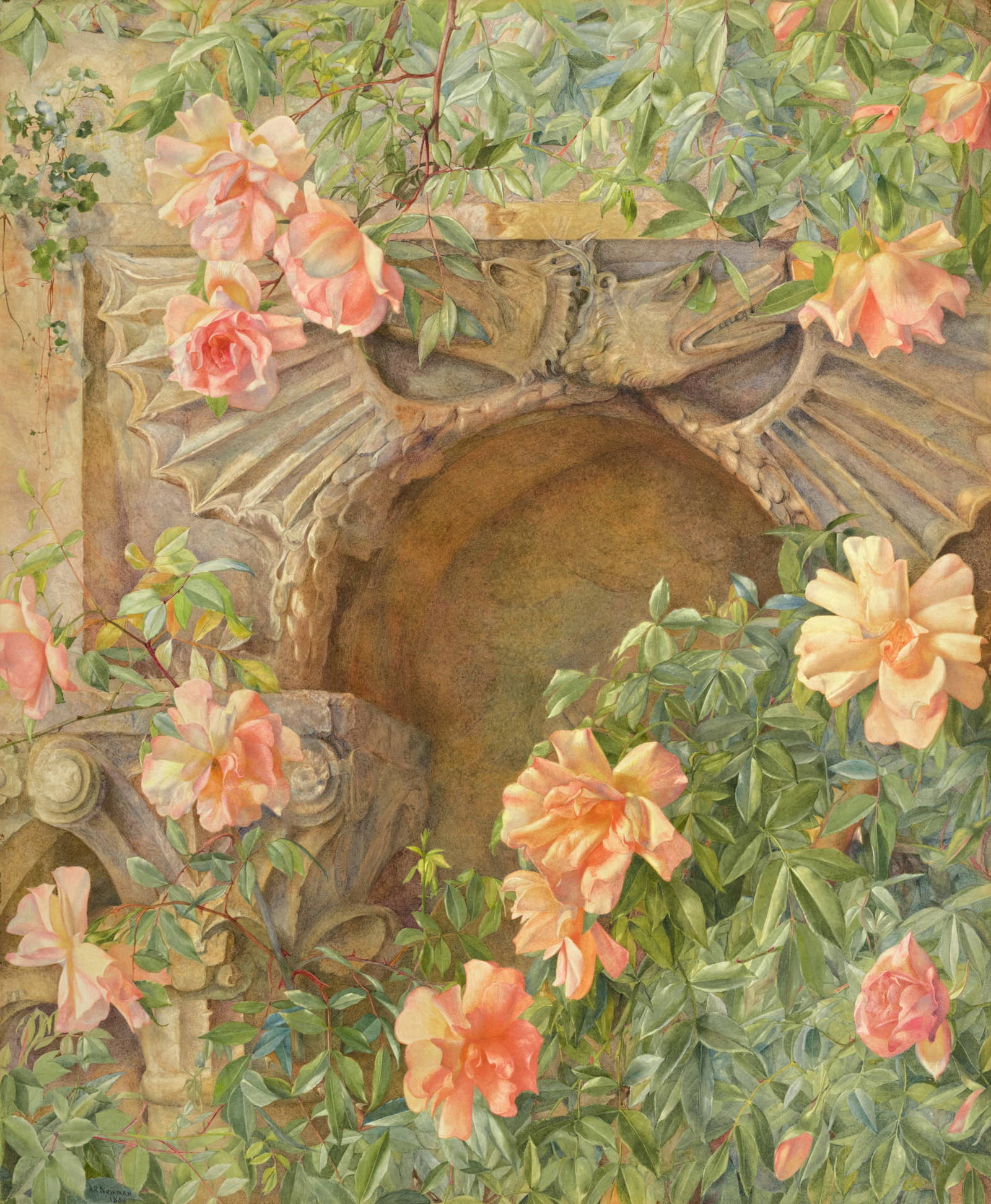 Henry Roderick Newman (1850-1913) Italian Grotto 30 3/4 X 25 1/4 In ...