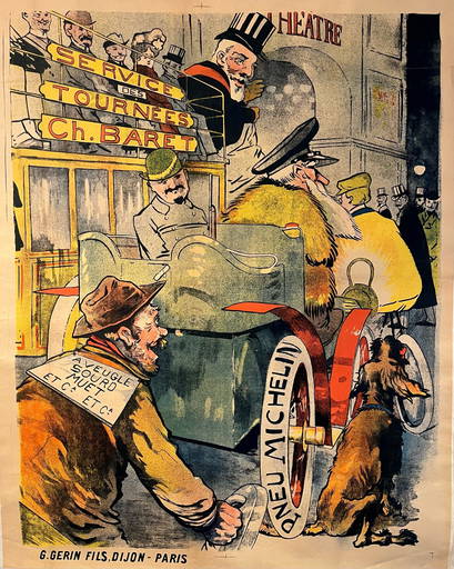 O'galop (marius Rossillon, 1867 1946) 'pneu Michelin' Advertising ...