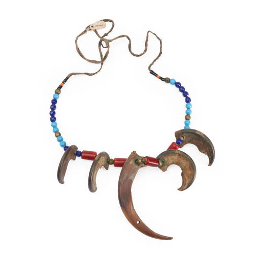 A Flathead Bead And Bear Claw Necklace Lg. Of Largest Claw 4, Overall ...