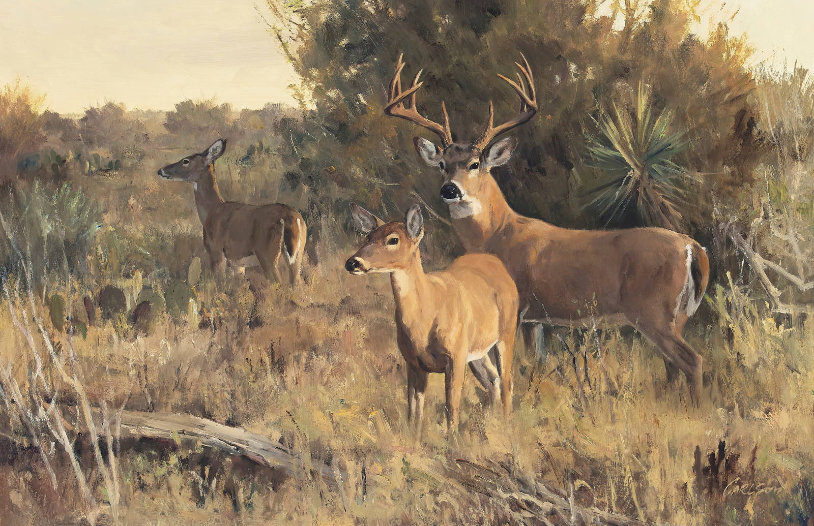 Ken Carlson (born 1937) Brush County Escort 18 X 27 In. Framed 24 3/4 X ...