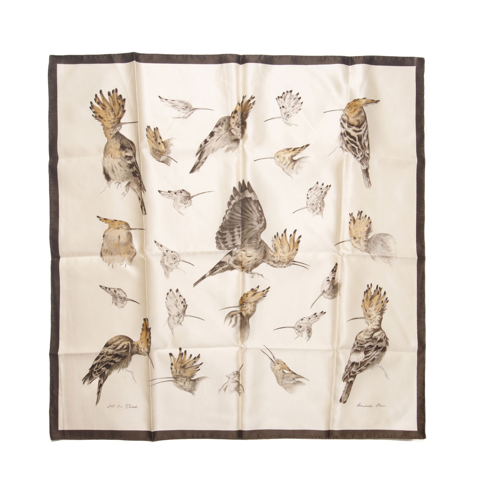 Hermes Paris, Créé En 1958. Rare Carré 'les Huppes' Dessinateur: Xavier ...