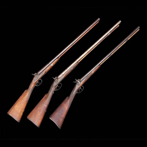 Three Antique English Percussion Shotguns,