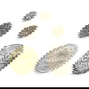 Five Spanish Colonial Silver Coins.