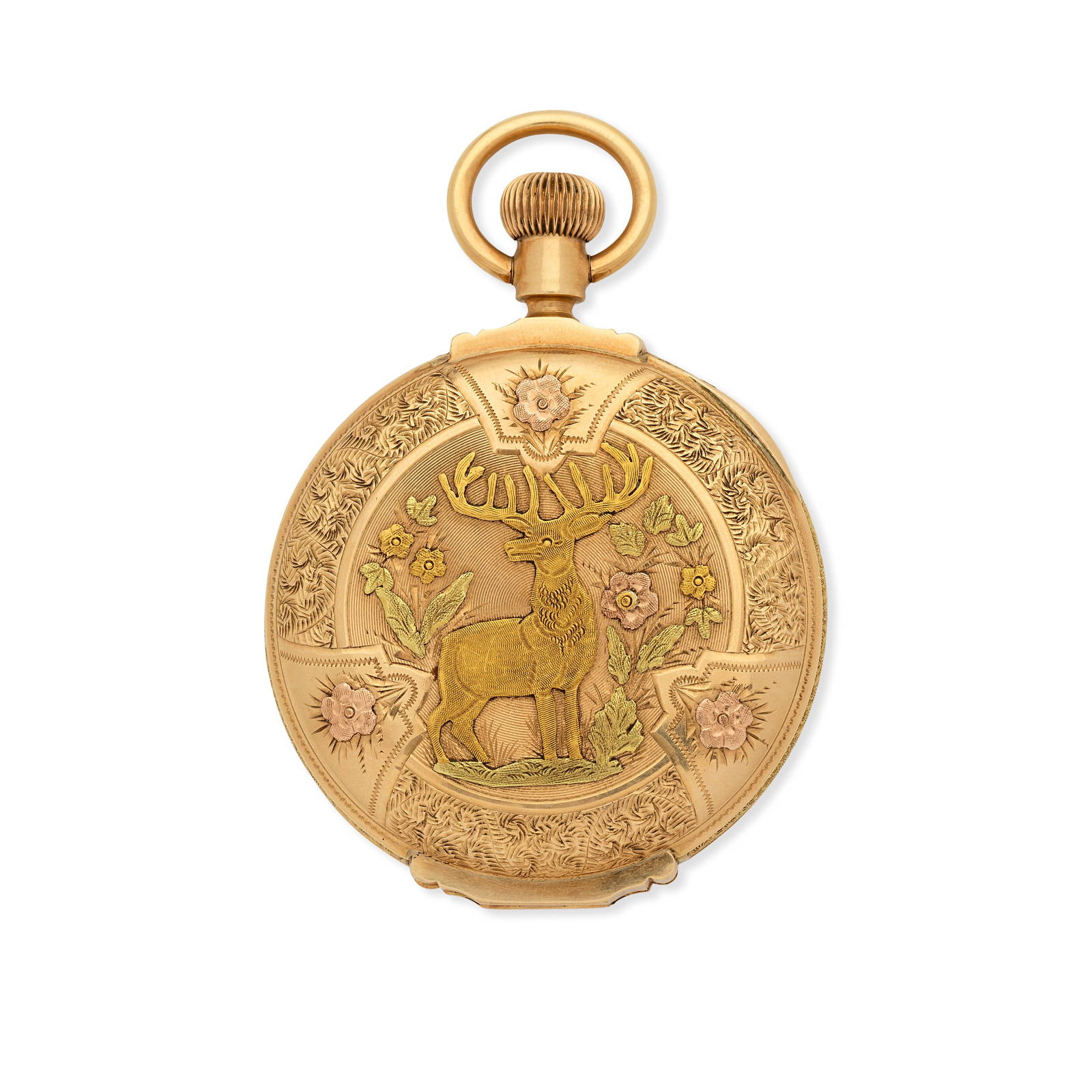 Elgin. A 14k Gold Keyless Wind Full Hunter Pocket Watch Circa 1917 Auction